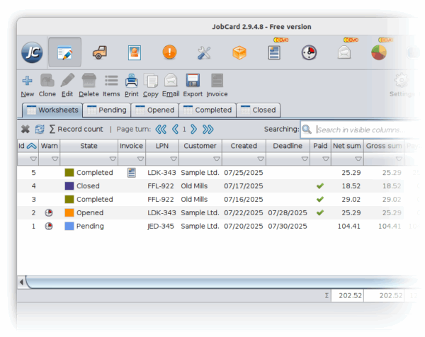 JobCard 2 for Free – JobcardSystems